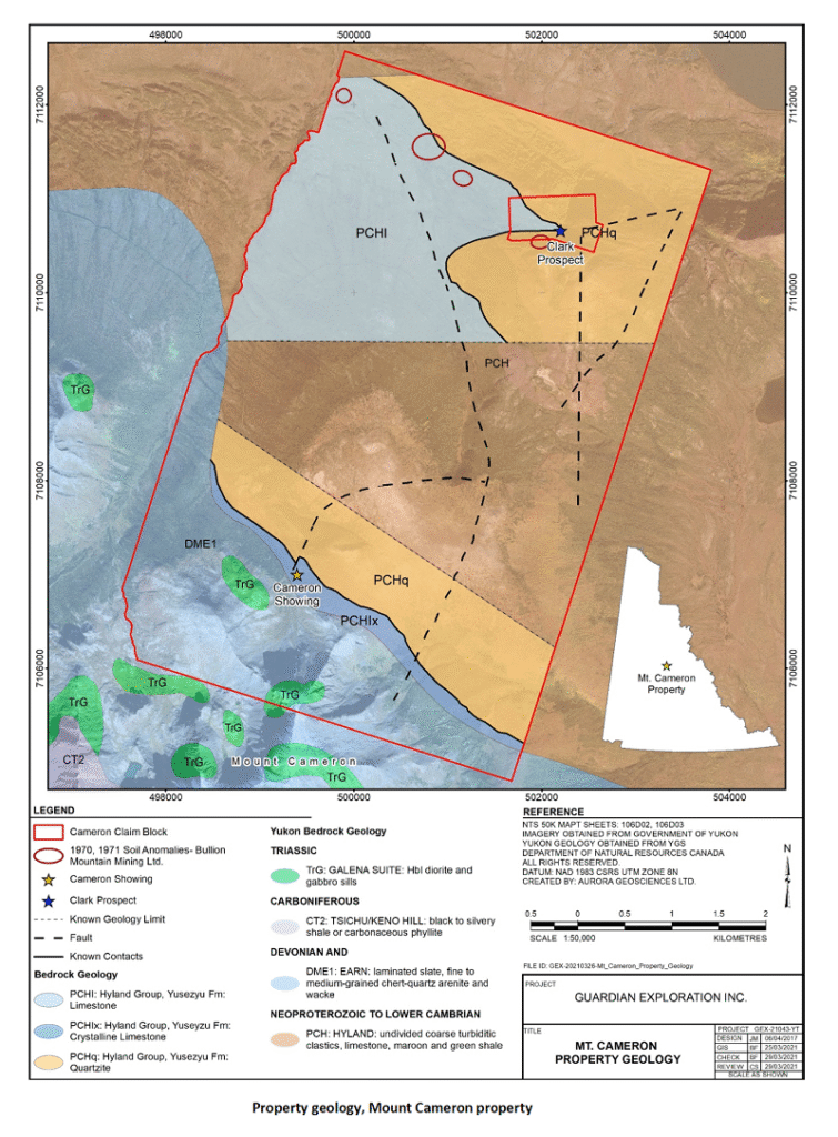Mount Cameron Ag-Zn-Pb Project - Guardian Exploration Inc.